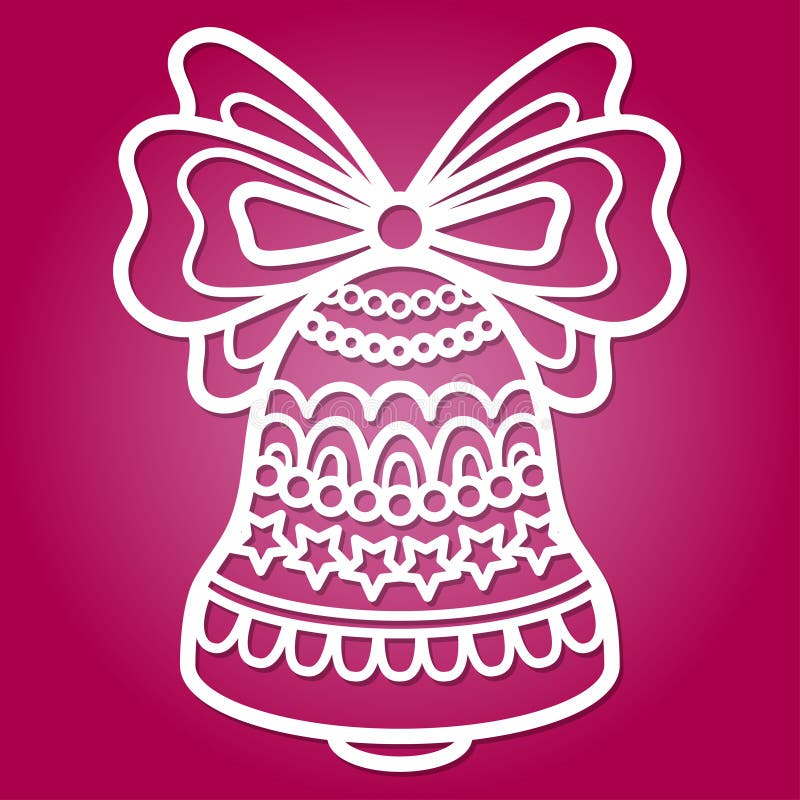 Laser Cutting Template. Bell with Bow. Vector Stock Vector ...