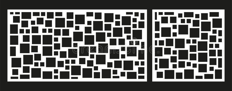 Laser Cutting Template for Decorative Panel. Abstract Square Pattern ...