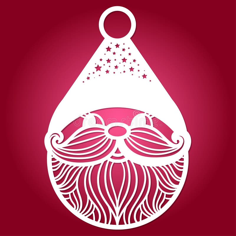 Laser Cutting Template. Santa. Christmas Tree Decoration. Vector Stock ...