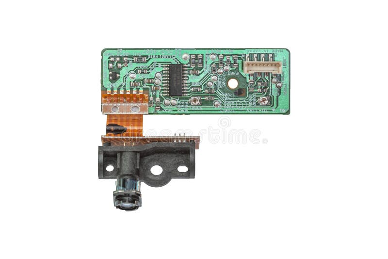 Laser with Electric Driver Board Isolated on White Stock Image - Image ...