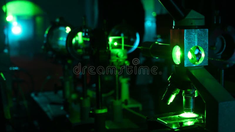 Laser Engineering Installation with Green Beam, Stock Video - Video of ...