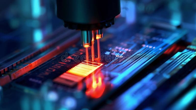 Laser Machine Engraving Electronic Circuit Board in Factory Stock Video ...