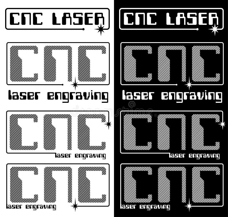 Laser Engraving and Laser Cutting Logos Stock Vector - Illustration of ...