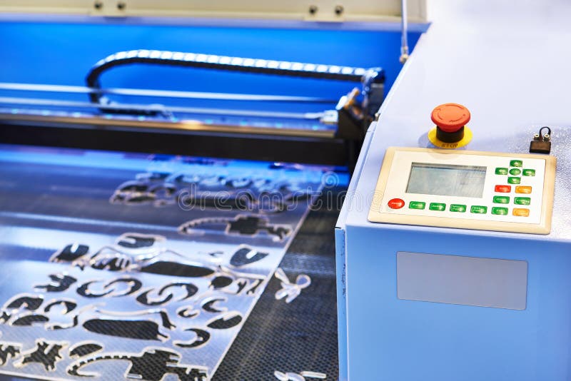 Laser engraving machine stock photo. Image of plastic - 214915060