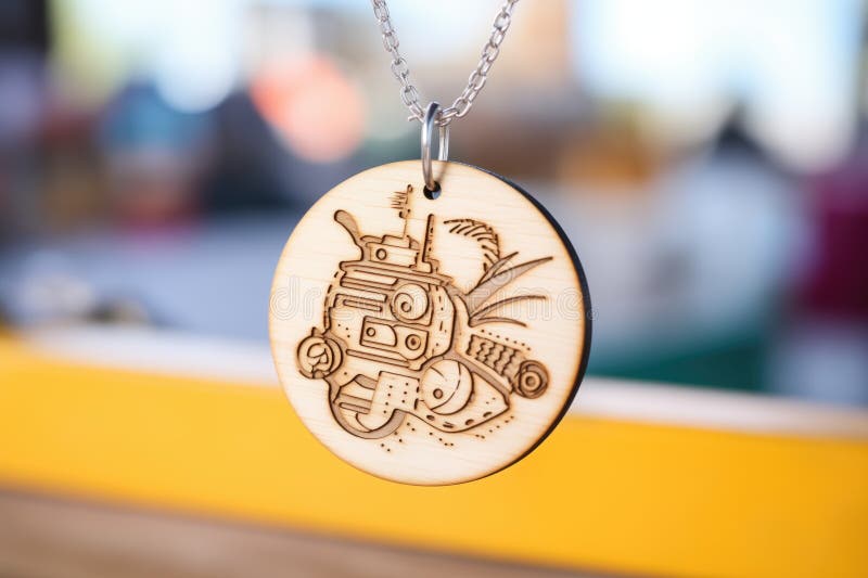 Laser Engraving Machine on Metal Pendant Stock Image - Image of ...