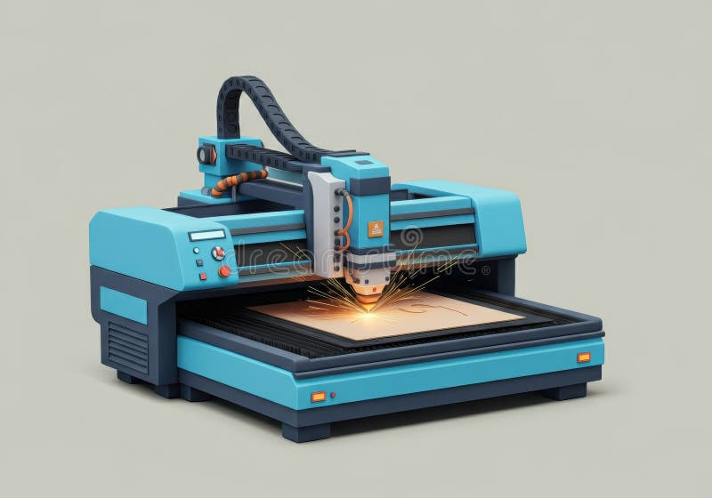 Laser Engraving Machine with a Modern Design and Vibrant Colors Stock ...