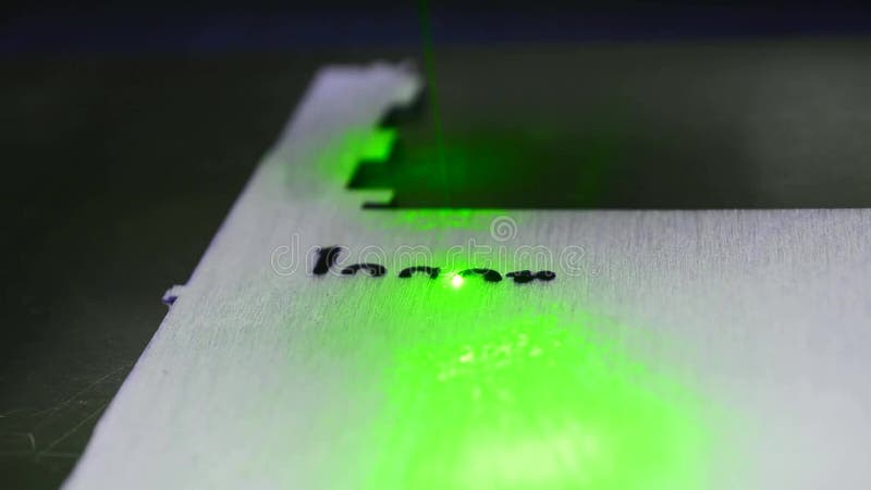 Laser Engraving a Word on Plywood Stock Video - Video of text, design ...