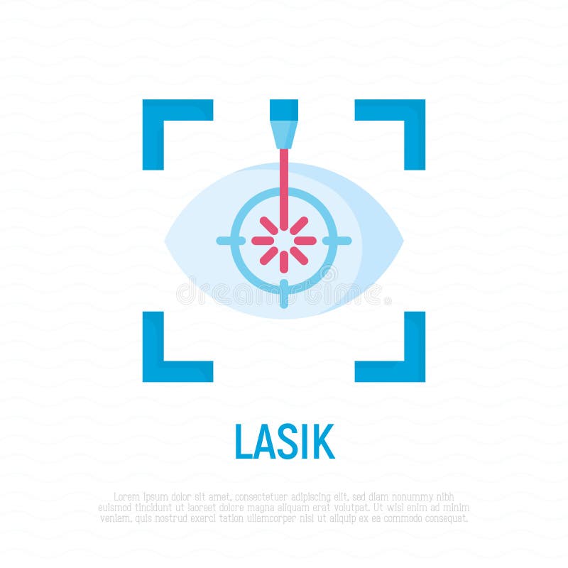 Laser Eye Surgery Flat Icon. Ophthalmology. Lasik Vision Correction ...