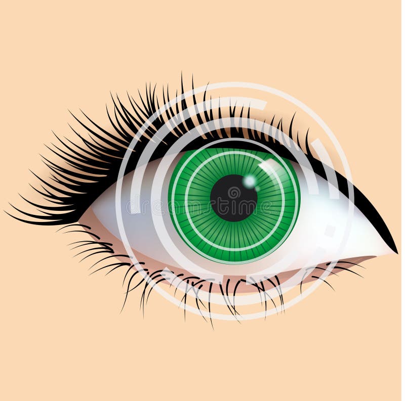 Laser Eye Surgery and Glaucoma Concept, Close-up of Eye with Grid Stock ...