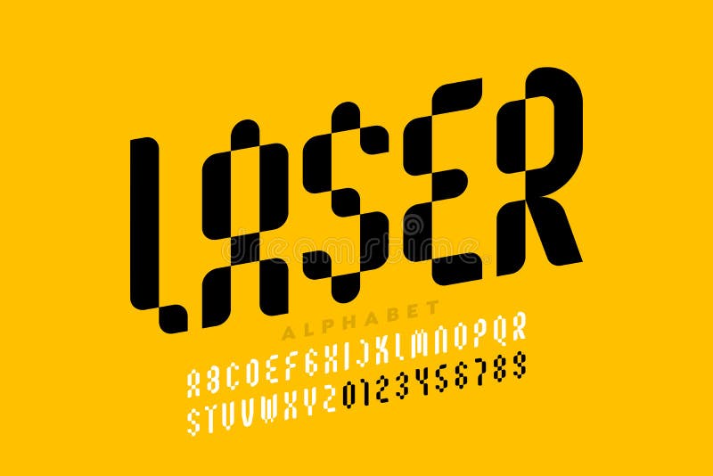 Laser font stock vector. Illustration of number, conceptual - 232179903