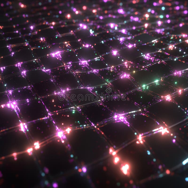 Laser Grids Overlapping, Purple and Green Colors Shifting. Stock Photo ...