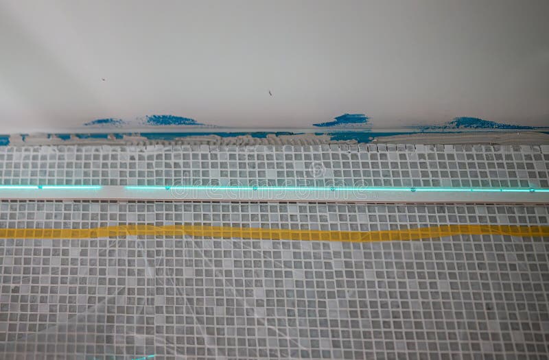 Laser-Guided Ceiling Installation Stock Image - Image of industry ...