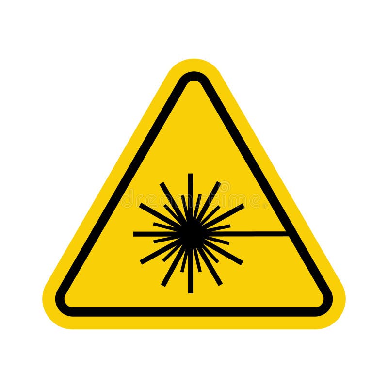Laser Hazard Sign. Warning Yellow Triangle. Do Not Look into the Laser ...