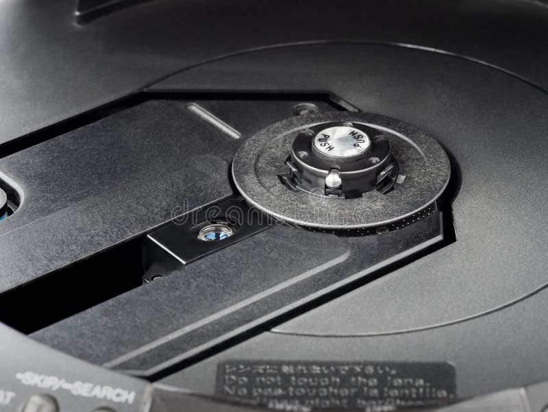 Laser Head and Spindle with CD Holder in Portable CD Player Stock Image ...