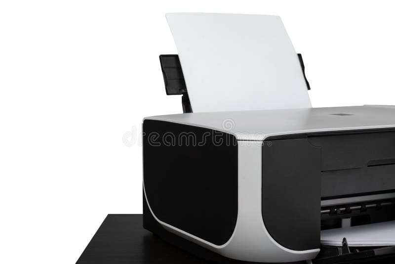 Laser Home Printer on Table Against White Backgorund Stock Image ...