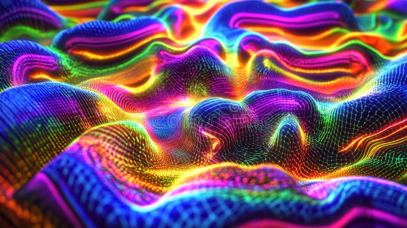 Laser Interference Patterns Creating Complex Moir Effects Rendered in Holographic Colors Stock ...
