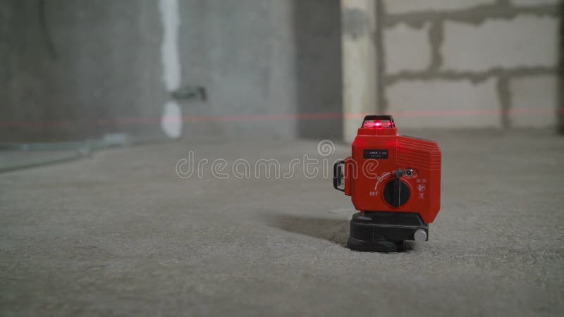 Laser Level at a Construction Site. Laser Level Indicator Stock Video ...