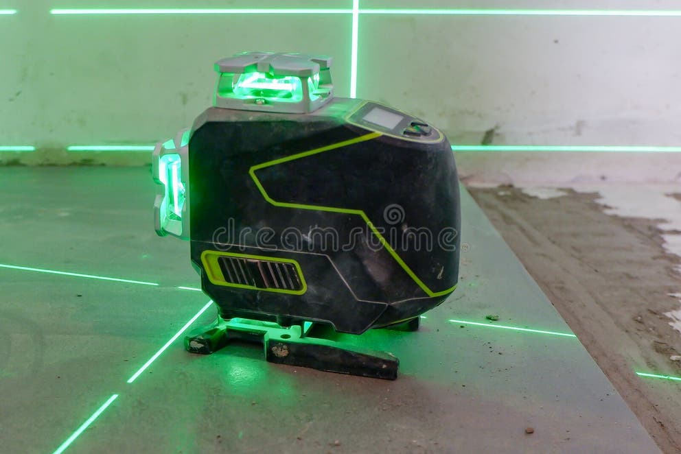 The Laser Level Marks the Lines for Marking on the Construction Site ...