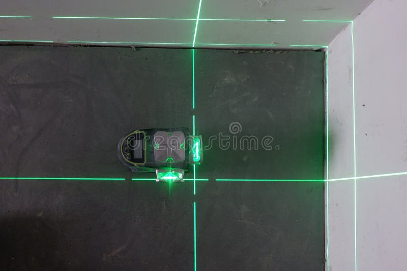The Laser Level Marks the Lines for Marking on the Construction Site ...