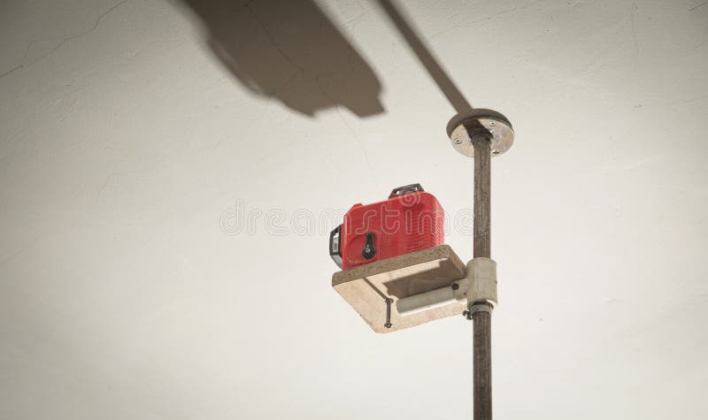 Laser Level Measuring Tool at Construction Site Stock Photo - Image of ...