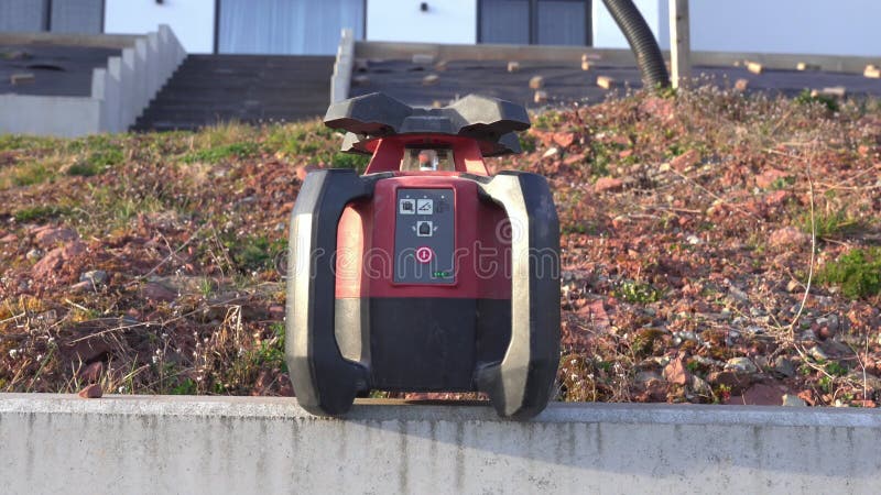 Laser Level in Operation on a Land Plot Stock Video - Video of tool ...