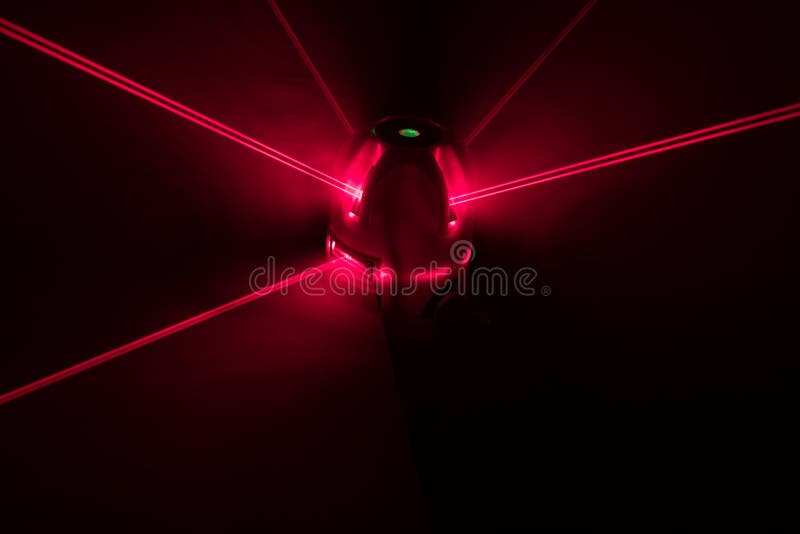 Laser Level Tool Red Light Beams Stock Photo - Image of black, beam ...