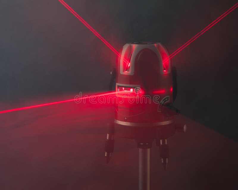Laser Level Tool Red Light Beams in Smoke Stock Image - Image of beam ...