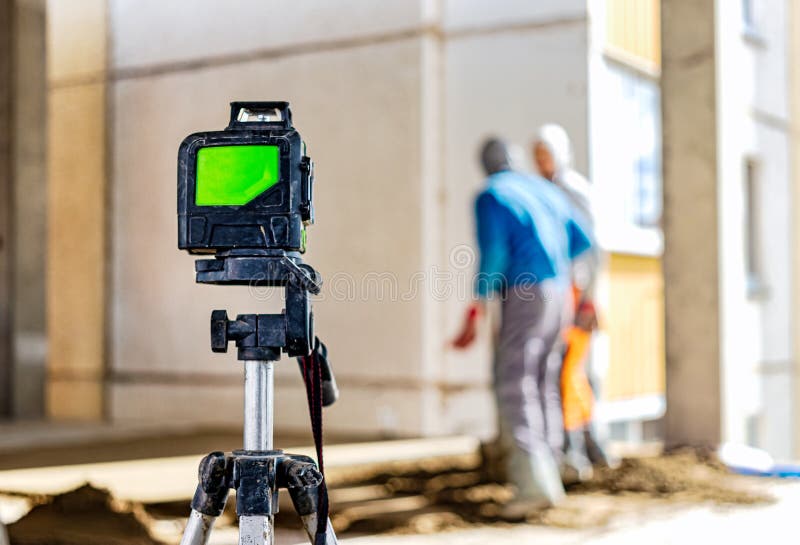 Laser Level on a Tripod at a Construction Site. Close-up Stock Image ...