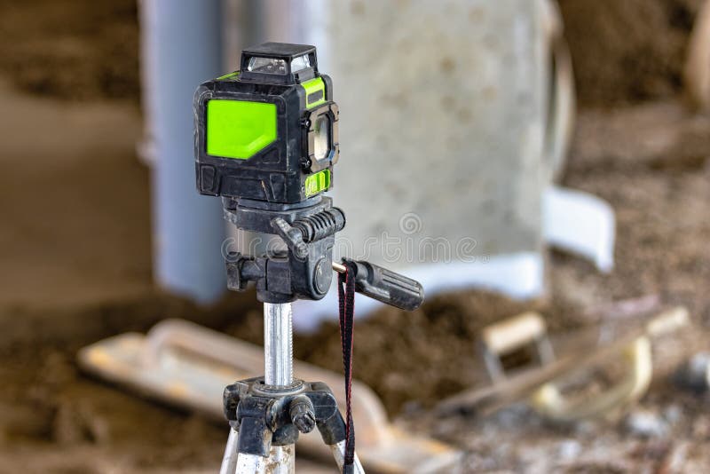 Laser Level on a Tripod at a Construction Site. Close-up Stock Image ...