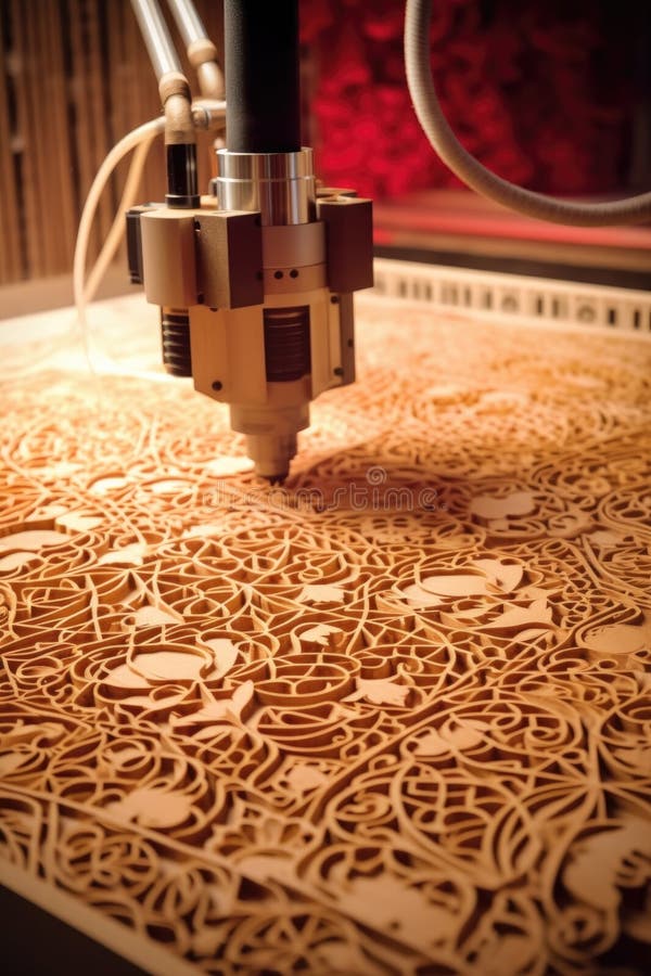 Laser Machine Carving Intricate Pattern Stock Illustration ...
