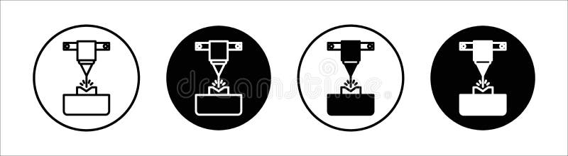 Laser Machine Flat Line Icon Set. Laser Machine Thin Line Illustration ...