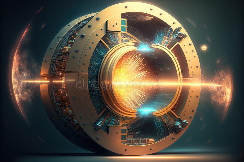 Laser Machine for Nuclear Fusion Stock Illustration - Illustration of ...