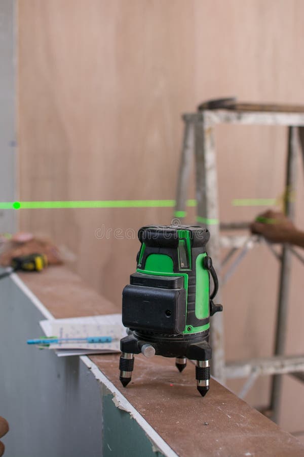 Laser Measurement Level for Construction Works Stock Image - Image of ...