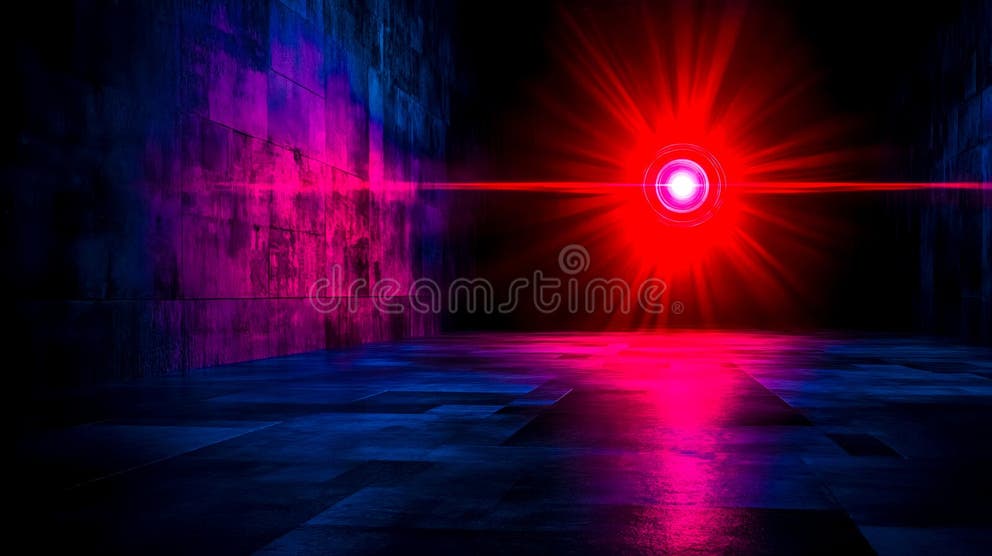 Laser Motion Detector Emitting Red Light in a Security System Inside a ...