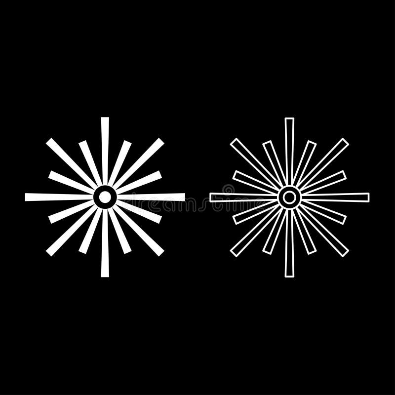 Laser Optic Beam Flash Sparks Linear Ray Lighting Set Icon White Color ...