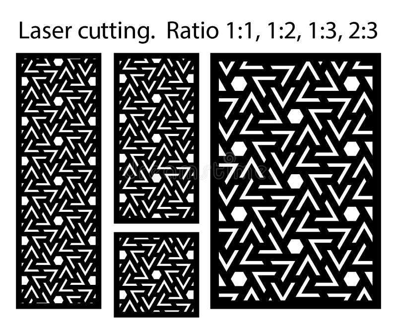 Laser Pattern. Set of Decorative Vector Panels for Laser Cutting Stock ...