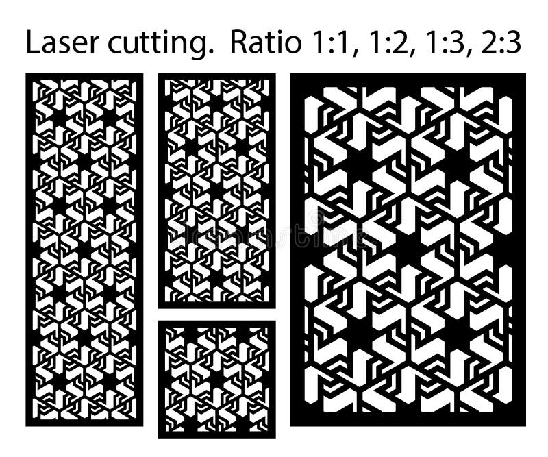 Laser Pattern. Set of Decorative Vector Panels for Laser Cutting Stock ...
