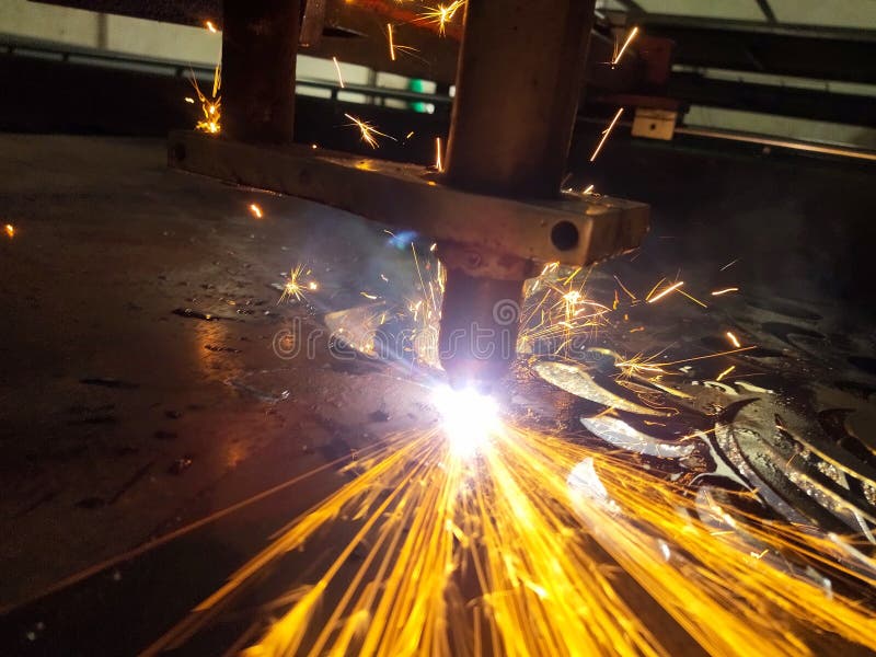 Laser Plasma Metal Cutting Procesing Stock Photo - Image of lasermetal ...