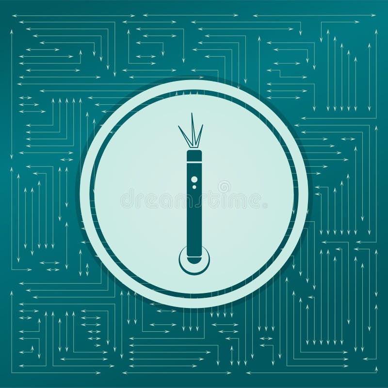 Laser Pointer Icon on a Green Background, with Arrows in Different ...