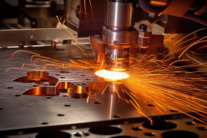 Laser Precise Shapes into Metal Stock Image - Image of cutting, metal ...