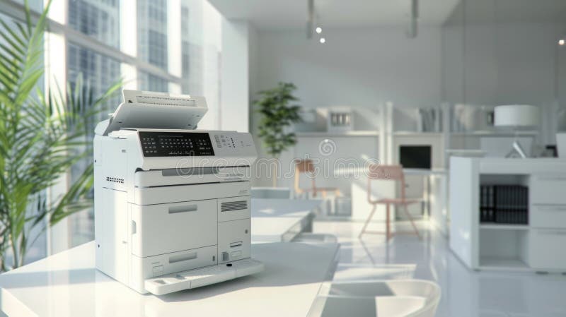 Laser Printer in Modern Office Interior Stock Image - Image of printer ...