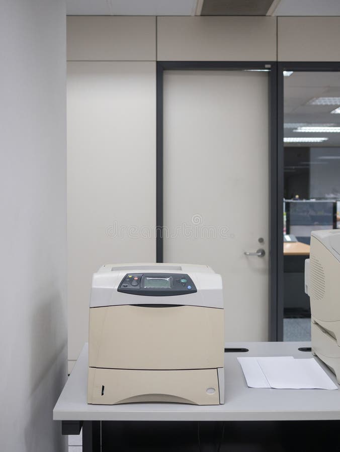 Laser printer in office stock image. Image of mechanism - 92246253