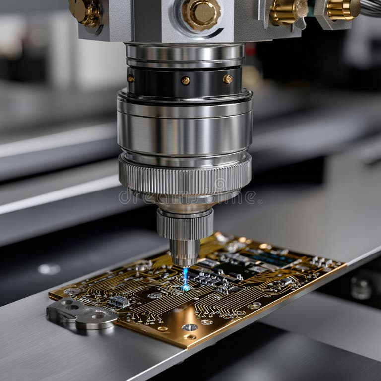 Laser Processing Circuit Board with Precision, Showcasing Advanced Technology in Electronics ...