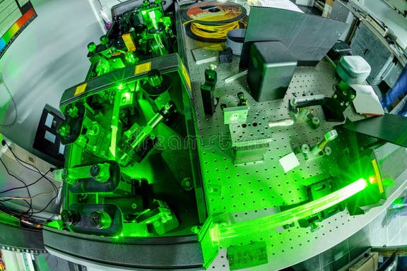 Laser in a Quantum Optics Lab. Stock Photo - Image of physics ...