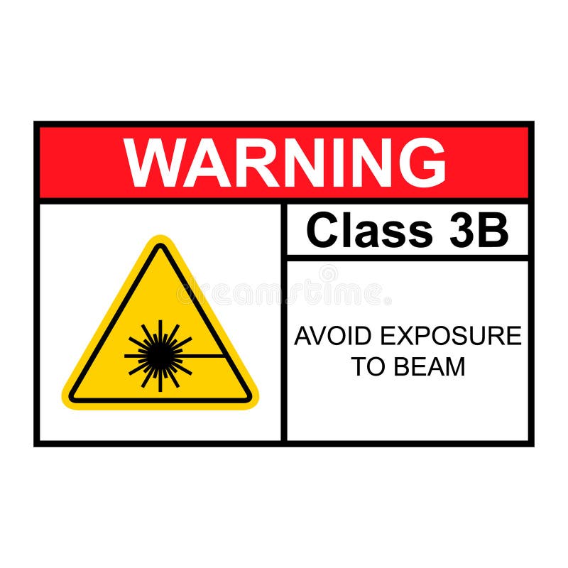 Laser Radiation Danger Class 3B Label Icon, Safety Information Symbol ...