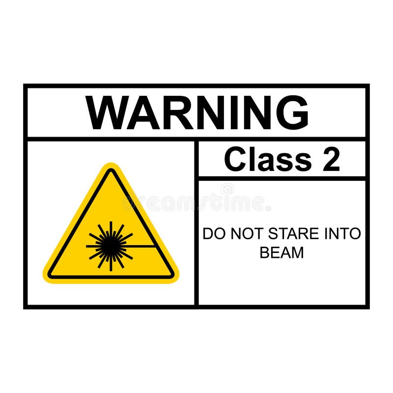 Laser Radiation Danger Class 2 Label Icon, Safety Information Symbol ...