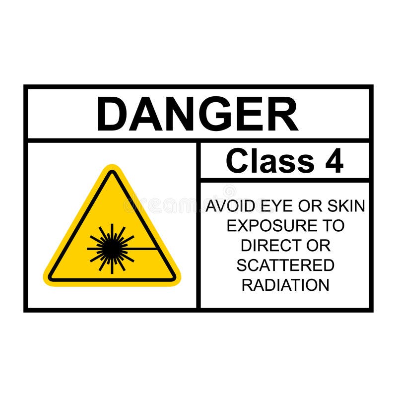 Laser Radiation Danger Class 4 Label Icon, Safety Information Symbol ...