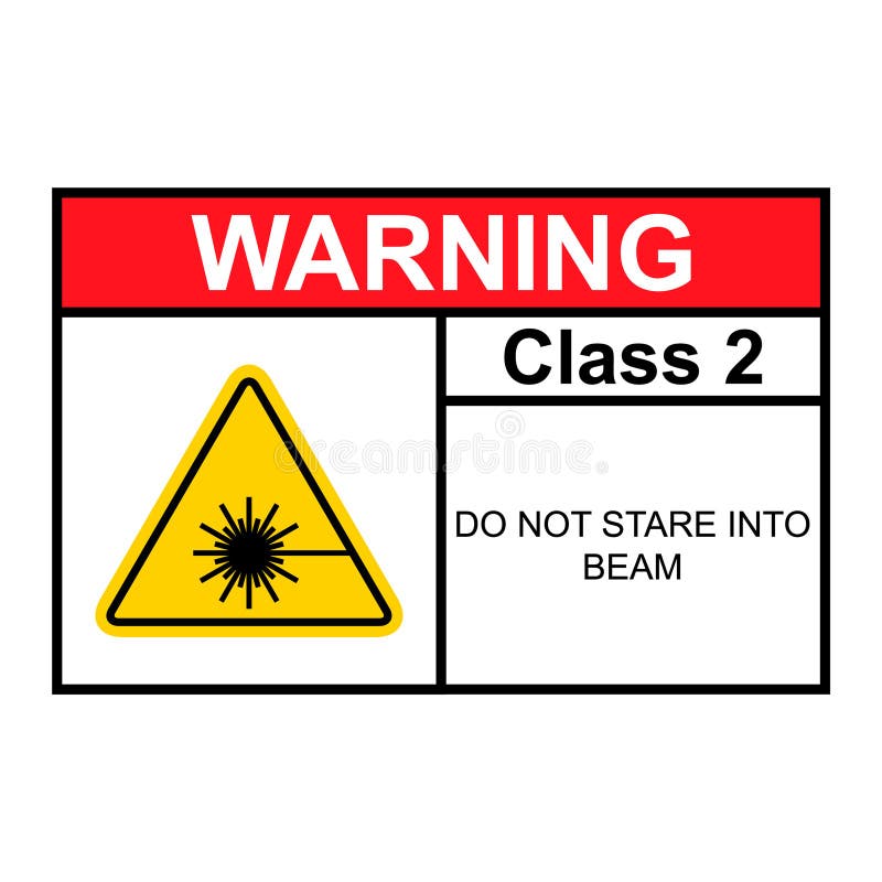 Laser Radiation Danger Class 2 Label Icon, Safety Information Symbol ...