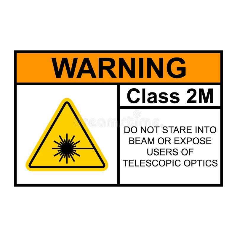 Laser Radiation Danger Class 2M Label Icon, Safety Information Symbol ...