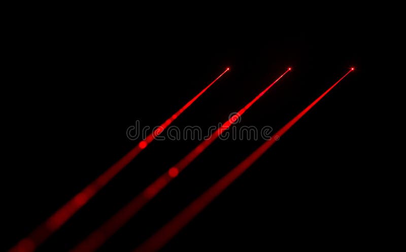 Abstract Red Laser Beam. Isolated on Transparent Black Background Stock ...